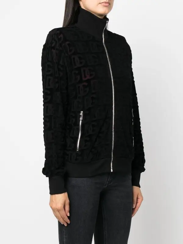 Dolce & Gabbana Jacquard-logo Zip-up Sweatshirt