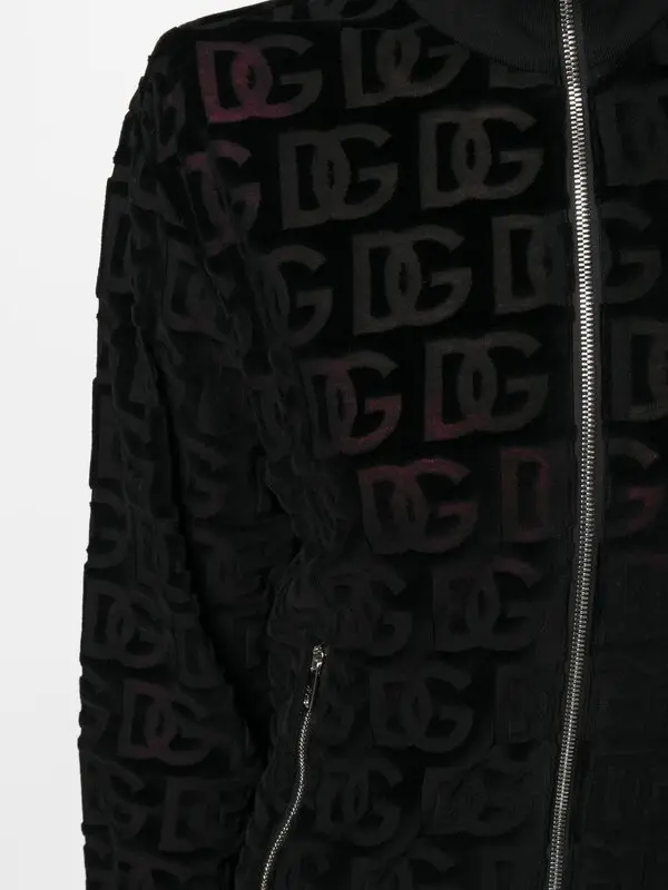 Dolce & Gabbana Jacquard-logo Zip-up Sweatshirt