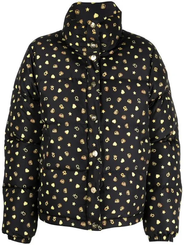 CHIARA FERRAGNI Logo Print Puffer Jacket