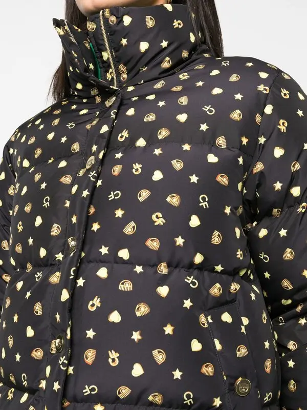 CHIARA FERRAGNI Logo Print Puffer Jacket