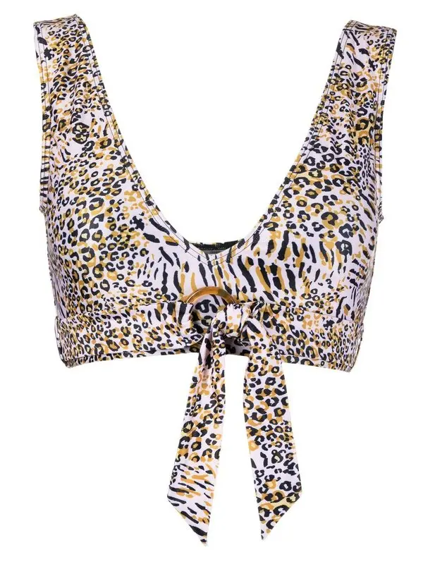 DUSKII Leopard-print Bikini Top - Multicolour
