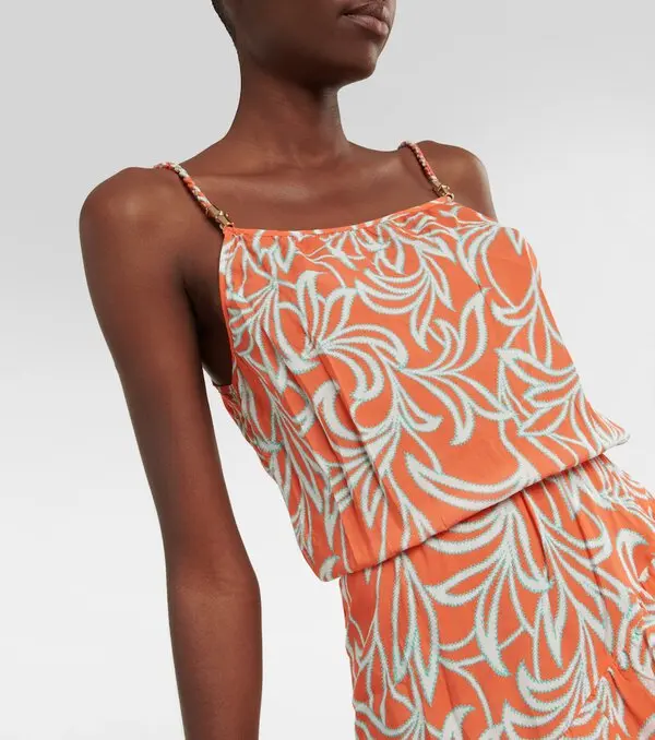 Heidi Klein Printed Ruffled Minidress - Orange