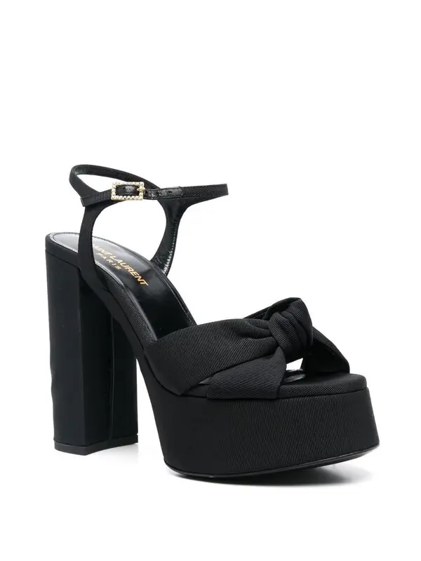Saint Laurent Bianca 85mm Platform Sandals - Black