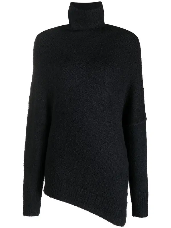Proenza Schouler Boucle Asymmetric Sweater - Black