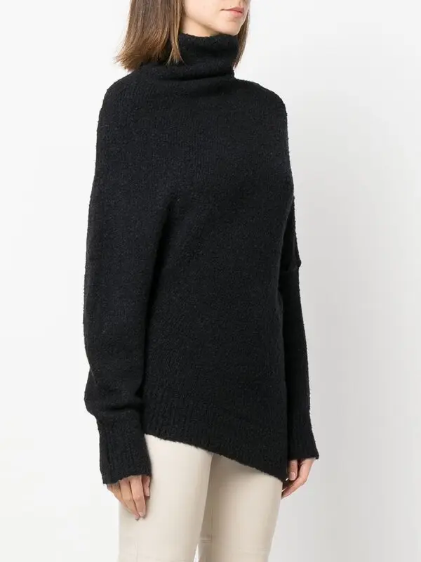Proenza Schouler Boucle Asymmetric Sweater - Black