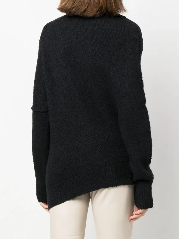 Proenza Schouler Boucle Asymmetric Sweater - Black