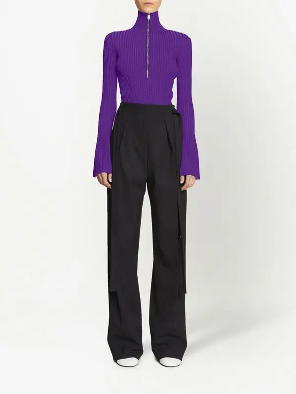 Proenza Schouler Zipped Rib-knit Jumper