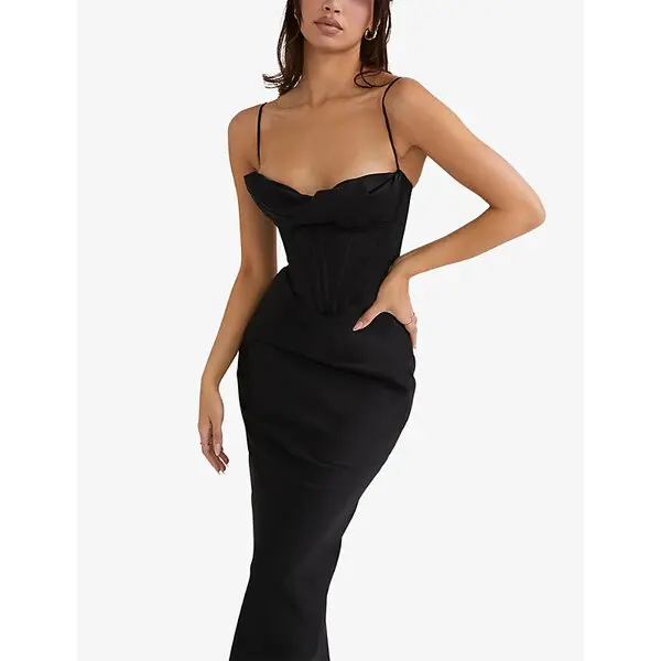 House OF CB Charmaine Corset Maxi Dress - Black