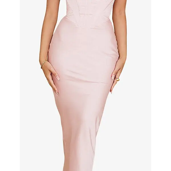 House of CB Charmaine Corset Maxi Dress - Blush