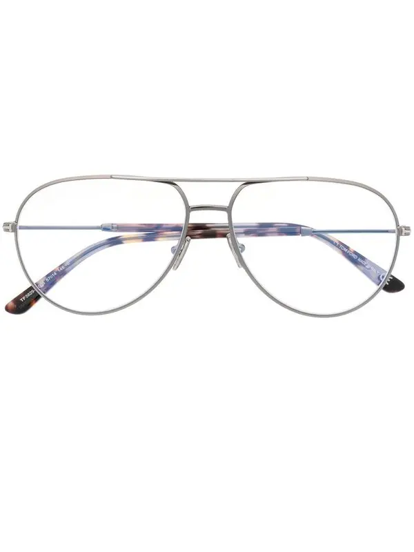 TOM FORD Double-bridge Aviator Glasses - Silver