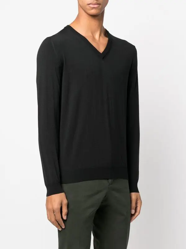 ZANONE V-neck Knitted Jumper - Black