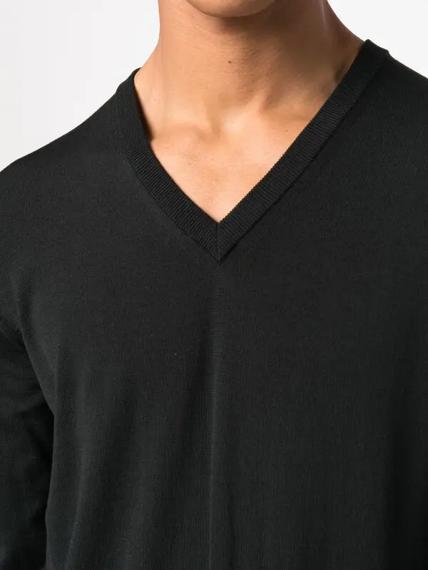 ZANONE V-neck Knitted Jumper - Black