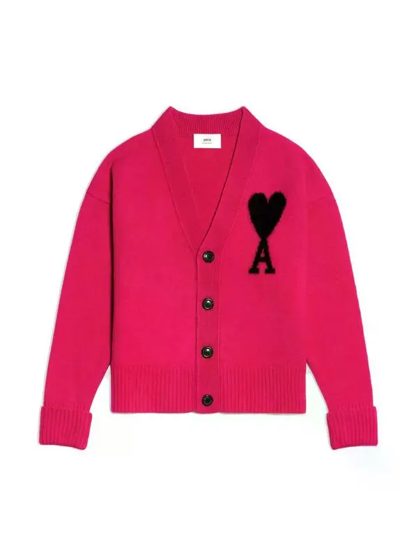 Ami De Coeur Wool Cardigan - Pink