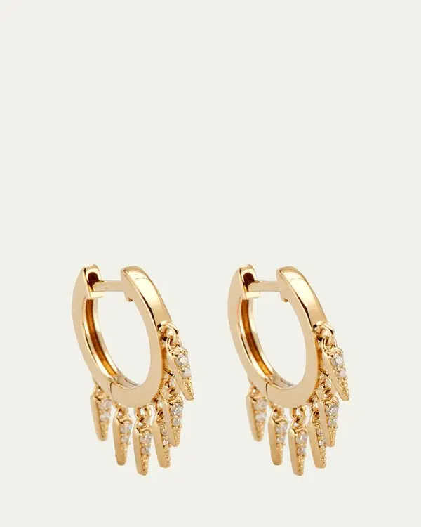 SYDNEY EVAN 14k Diamond Fringe Huggie Hoop Earrings - Gold