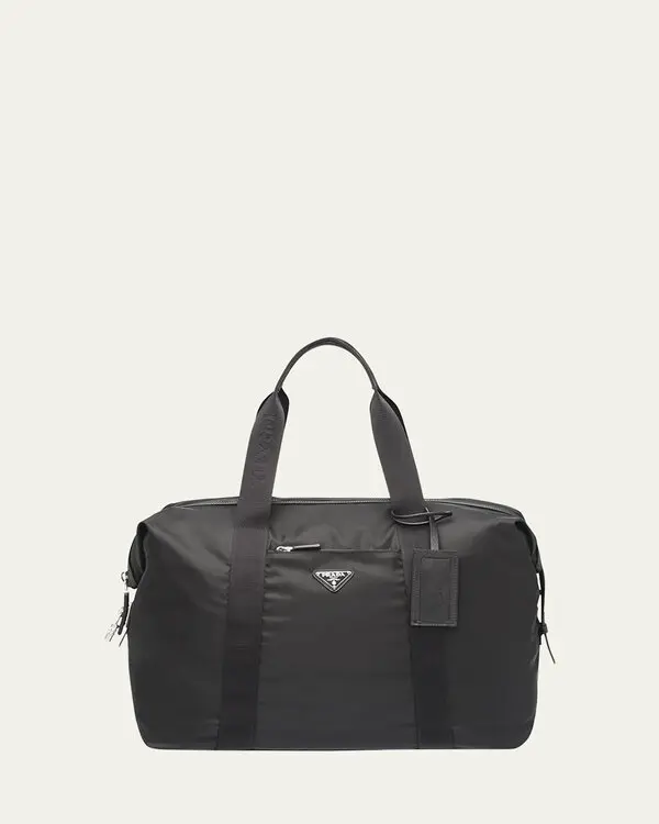 Prada Nylon And Saffiano Leather Duffle Bag - Nero