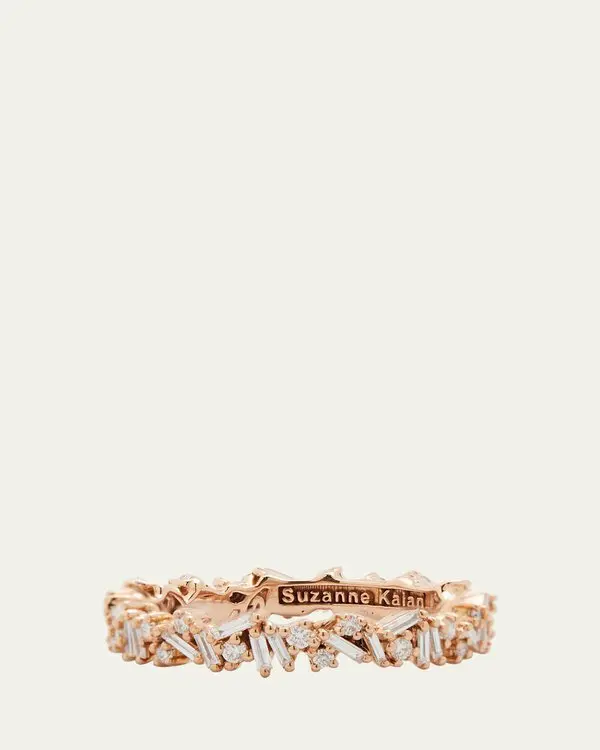 SUZANNE KALAN 18k Diamond Fireworks Eternity Band Ring - Rose Gold