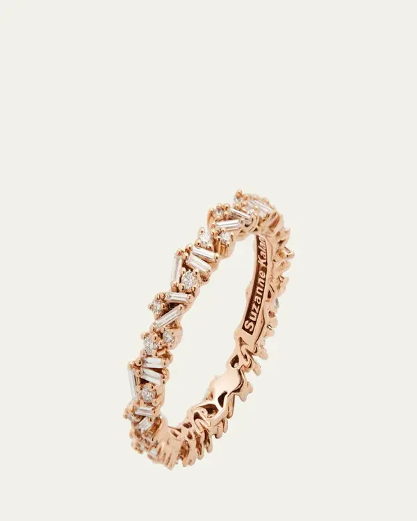 SUZANNE KALAN 18k Diamond Fireworks Eternity Band Ring - Rose Gold