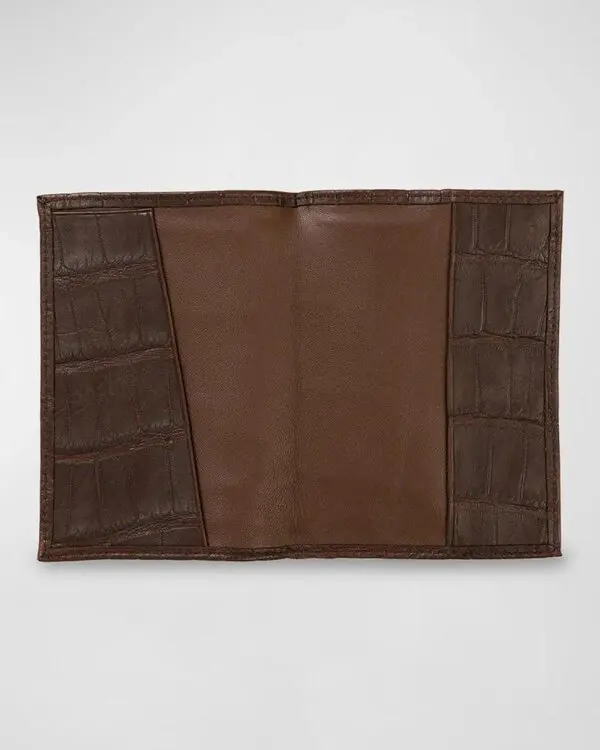 ABAS Alligator Passport Booklet - Brown