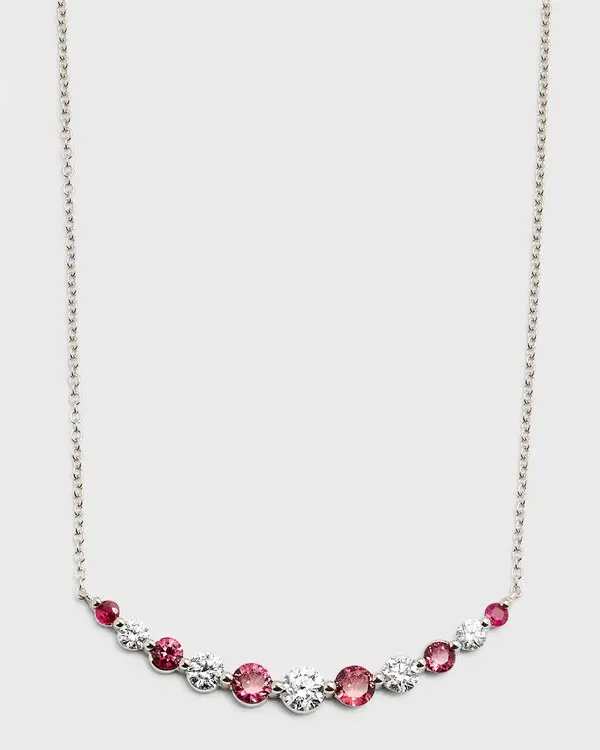 Neiman Marcus 18k Ruby And Diamond Necklace - White Gold
