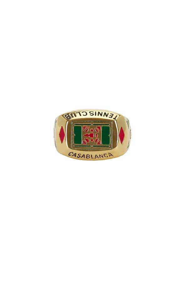 Casablanca Tennis Club Ring - Gold & Green