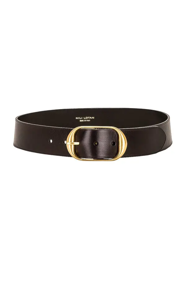 NILI LOTAN Nili Belt - Dark Brown & Antique Brass