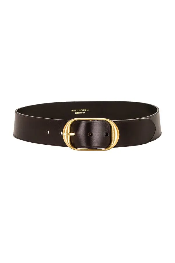 NILI LOTAN Nili Belt - Dark Brown & Antique Brass