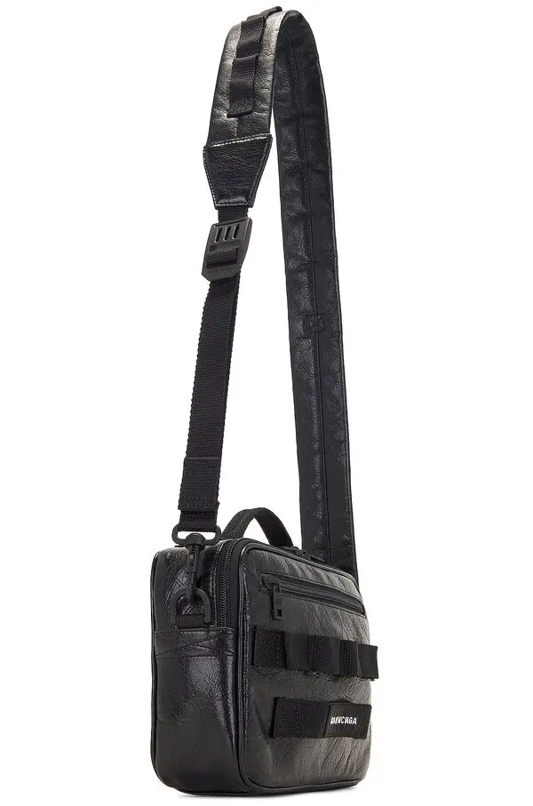 Balenciaga Army Pouch With Strap In Black - 20% Off | Editorialist