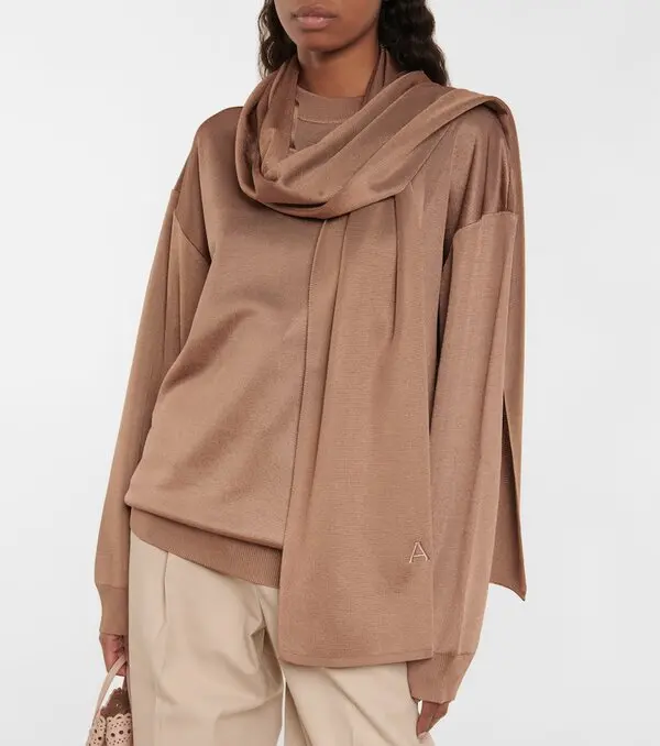 Alaïa Embroidered Scarf - Beige