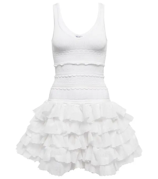 Alaïa Ruffled Knit Minidress