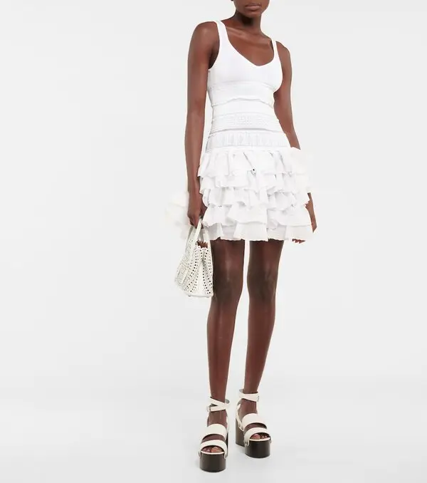 Alaïa Ruffled Knit Minidress