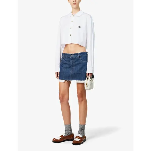 Miu Miu Low-rise Denim Mini Skirt