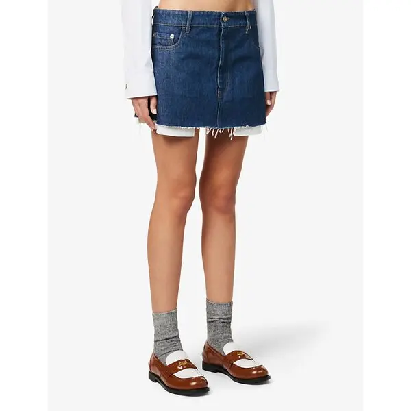 Miu Miu Low-rise Denim Mini Skirt