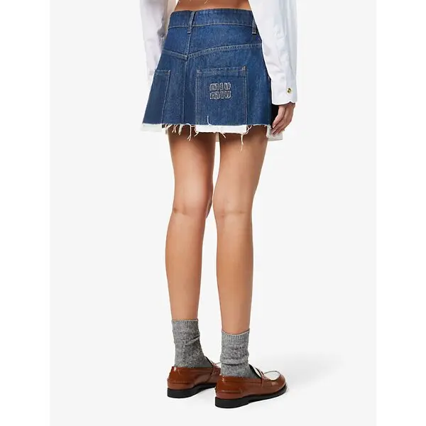 Miu Miu Low-rise Denim Mini Skirt