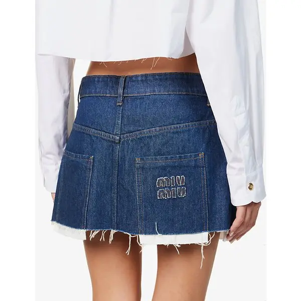 Miu Miu Low-rise Denim Mini Skirt
