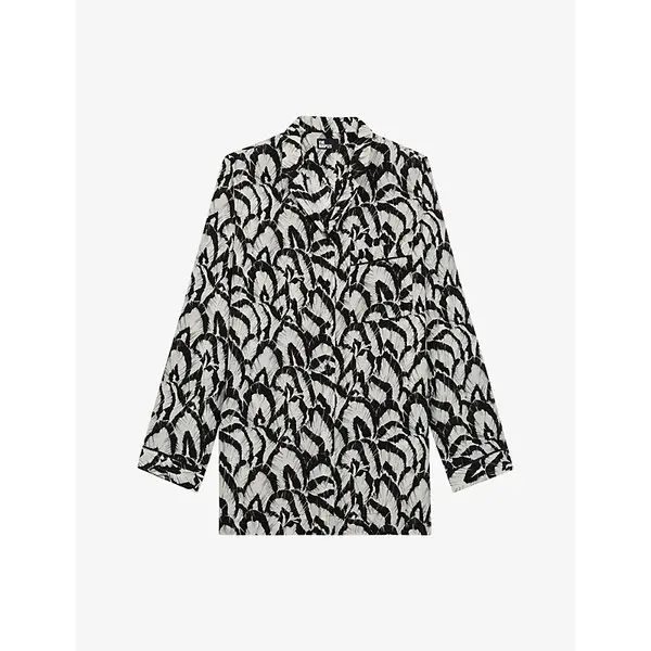 The Kooples Feather-print Silk Shirt