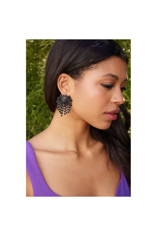KENNETH JAY LANE Gunmetal-plated Cluster Clip Earrings