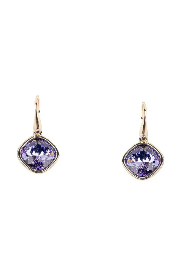 KENNETH JAY LANE Tanzanite Square Earrings - Gold