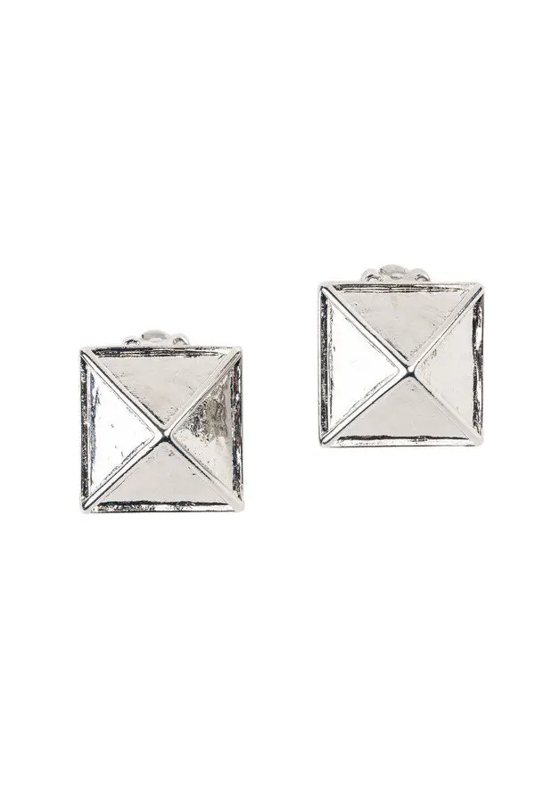 KENNETH JAY LANE Pyramid Clip-on Earrings - Silver