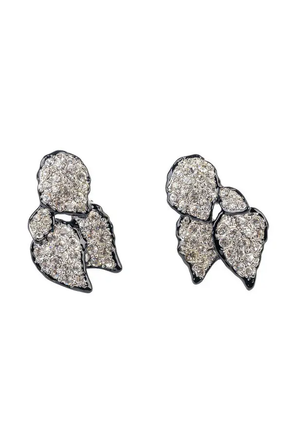 KENNETH JAY LANE Crystal And Bow Clip On Earrings - Black