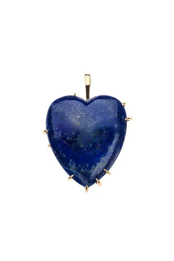 JANE WIN Love Carry Your Heart Lapis Pendant - Gold