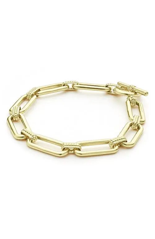 Lagos Signature Caviar Smooth Link Toggle Bracelet - Gold