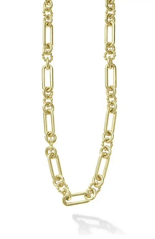 Lagos Signature Caviar Fluted Link Toggle Necklace - Gold