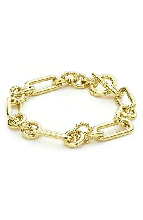 Lagos Signature Caviar Fluted Link Toggle Bracelet - Gold