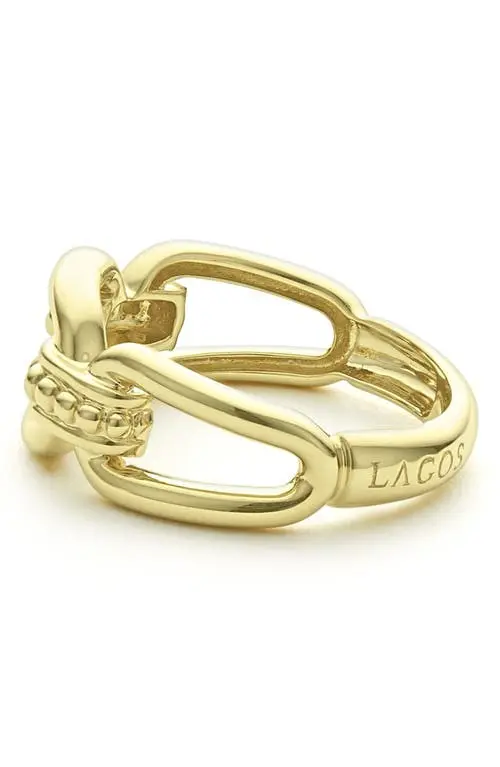 Lagos Signature Caviar Oval Link Ring