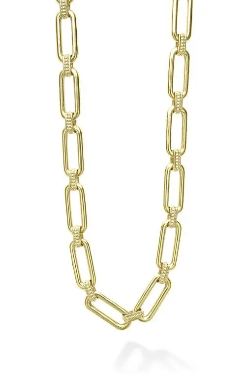 Lagos Signature Caviar Smooth Link Toggle Necklace - Gold