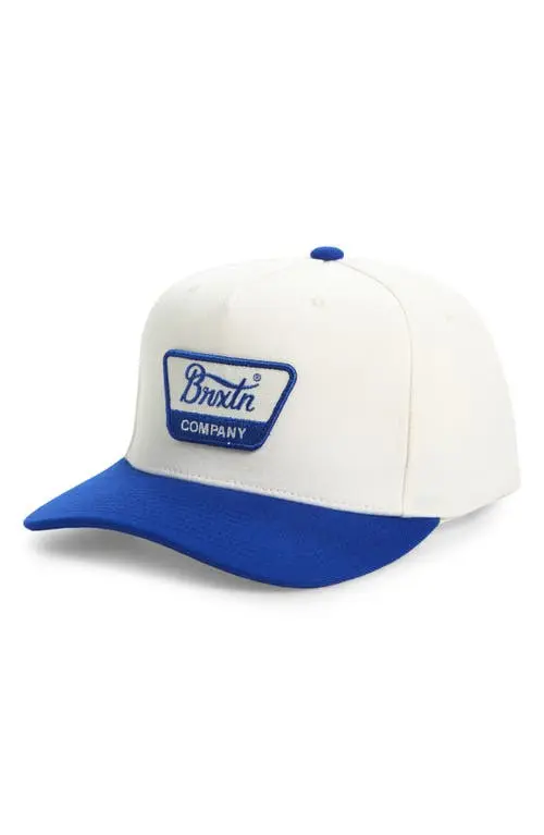 Brixton Linwood Snapback Baseball Cap - Royal/ Off White