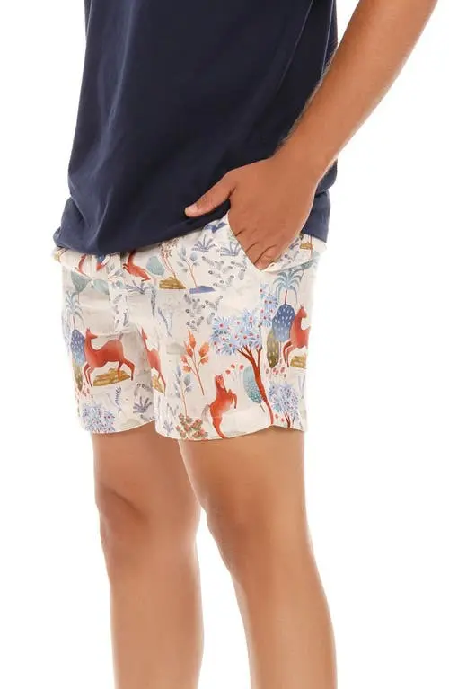 THE LAZY POET Ben Equus Printed Linen Shorts