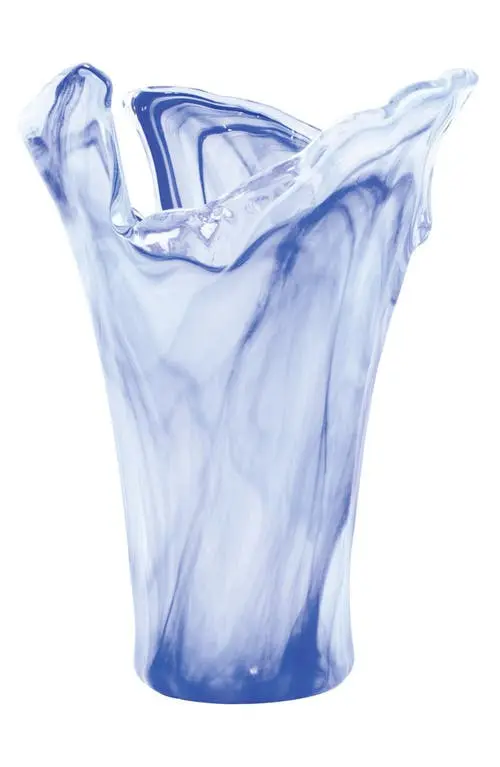 VIETRI Onda Large Glass Vase - Cobalt