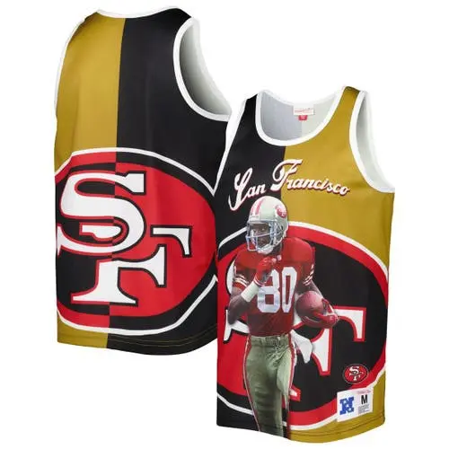 Mitchell & Ness Jerry Rice /gold San Francisco 49ers Retired Player Graphic Tank Top - Black