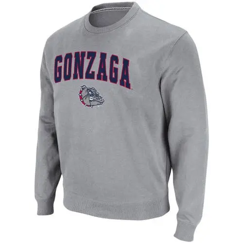 COLOSSEUM Gonzaga Bulldogs Arch & Logo Tackle Twill Pullover Sweatshirt